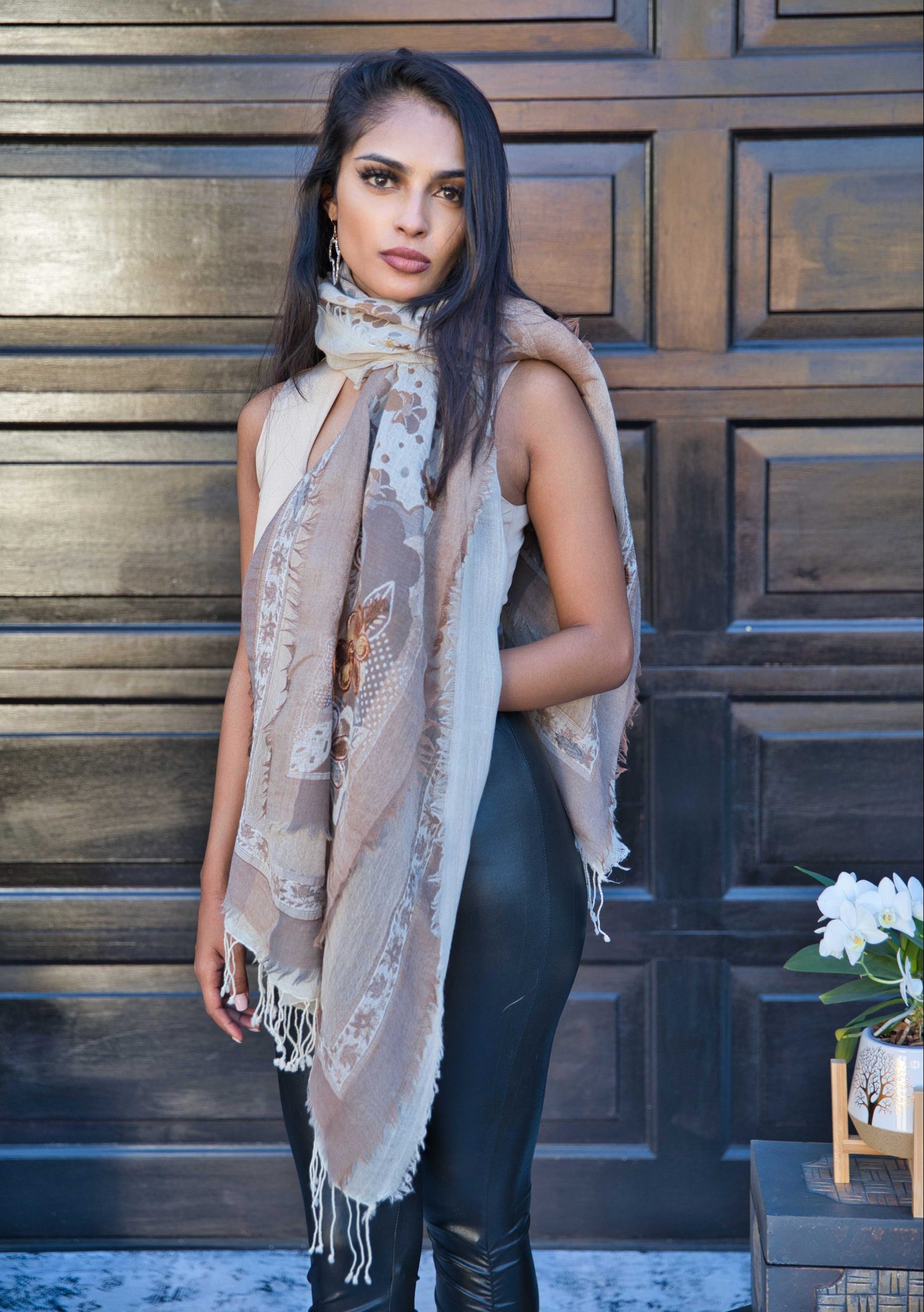 Luxury Vintage Style Layered Scarf – Red Diamond Luxury