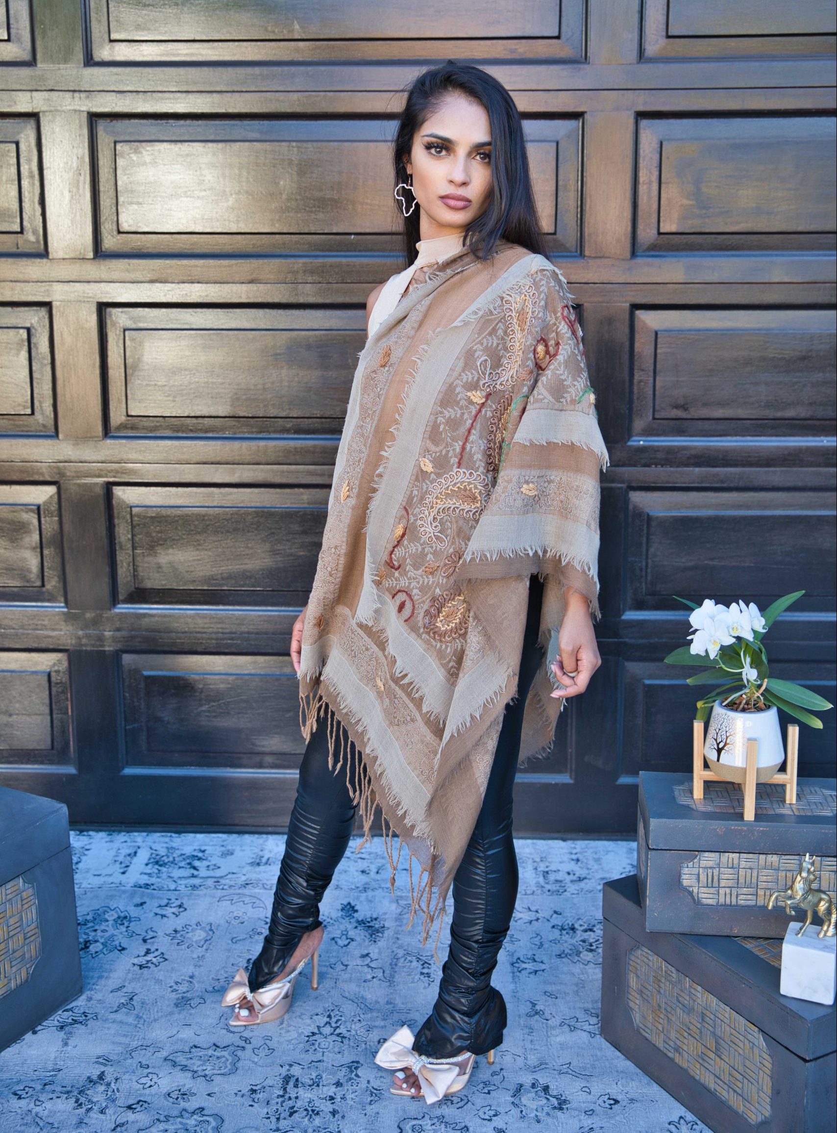 Luxury Vintage Style Layered Scarf – Red Diamond Luxury