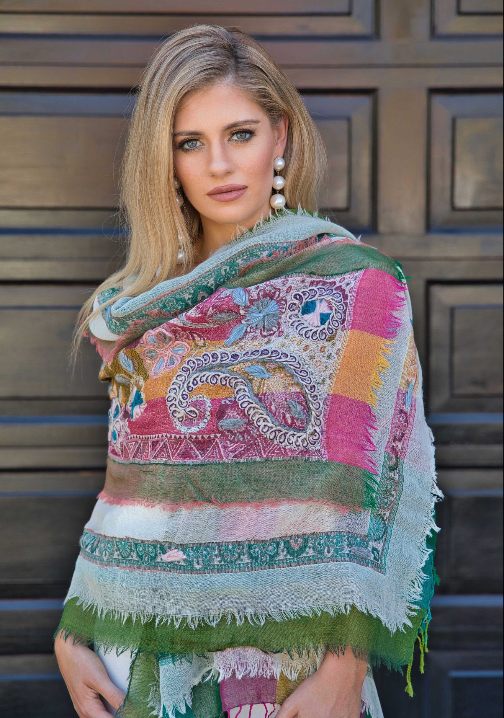 Luxury Vintage Style Layered Scarf – Red Diamond Luxury