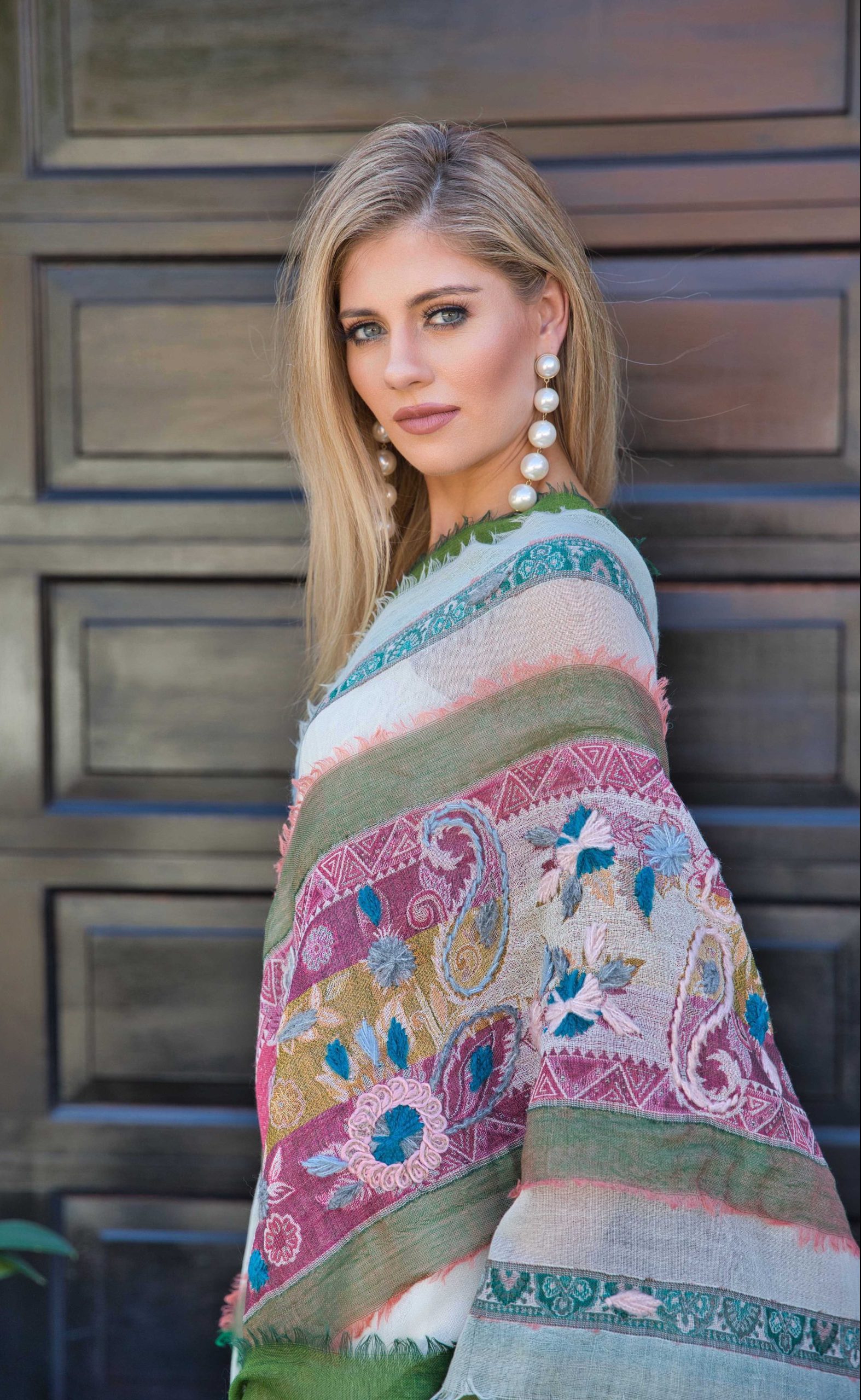 Luxury Vintage Style Layered Scarf – Red Diamond Luxury